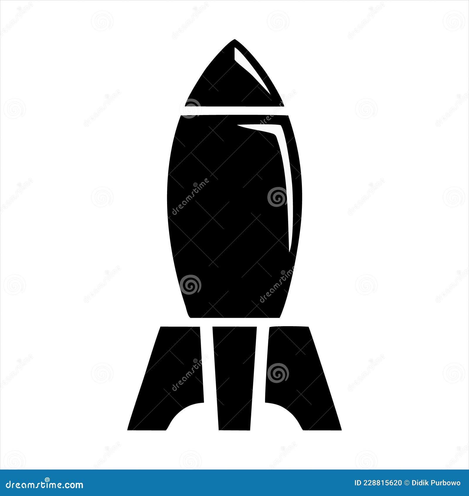 Nuclear Rocket Air Bomb, Atomic Bombshell. Flat Vector Icon ...