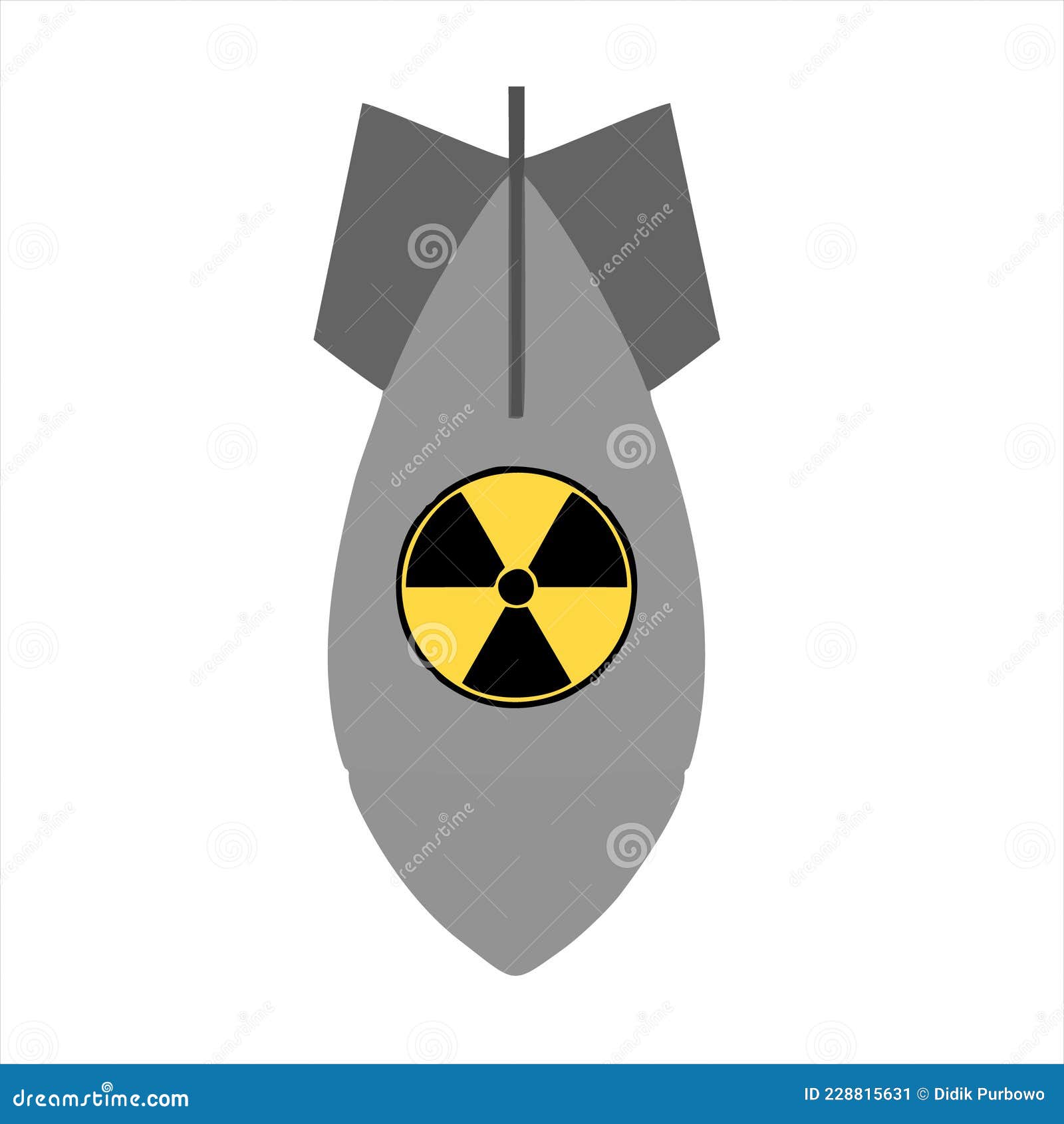 Nuclear Rocket Air Bomb, Atomic Bombshell. Flat Vector Icon ...