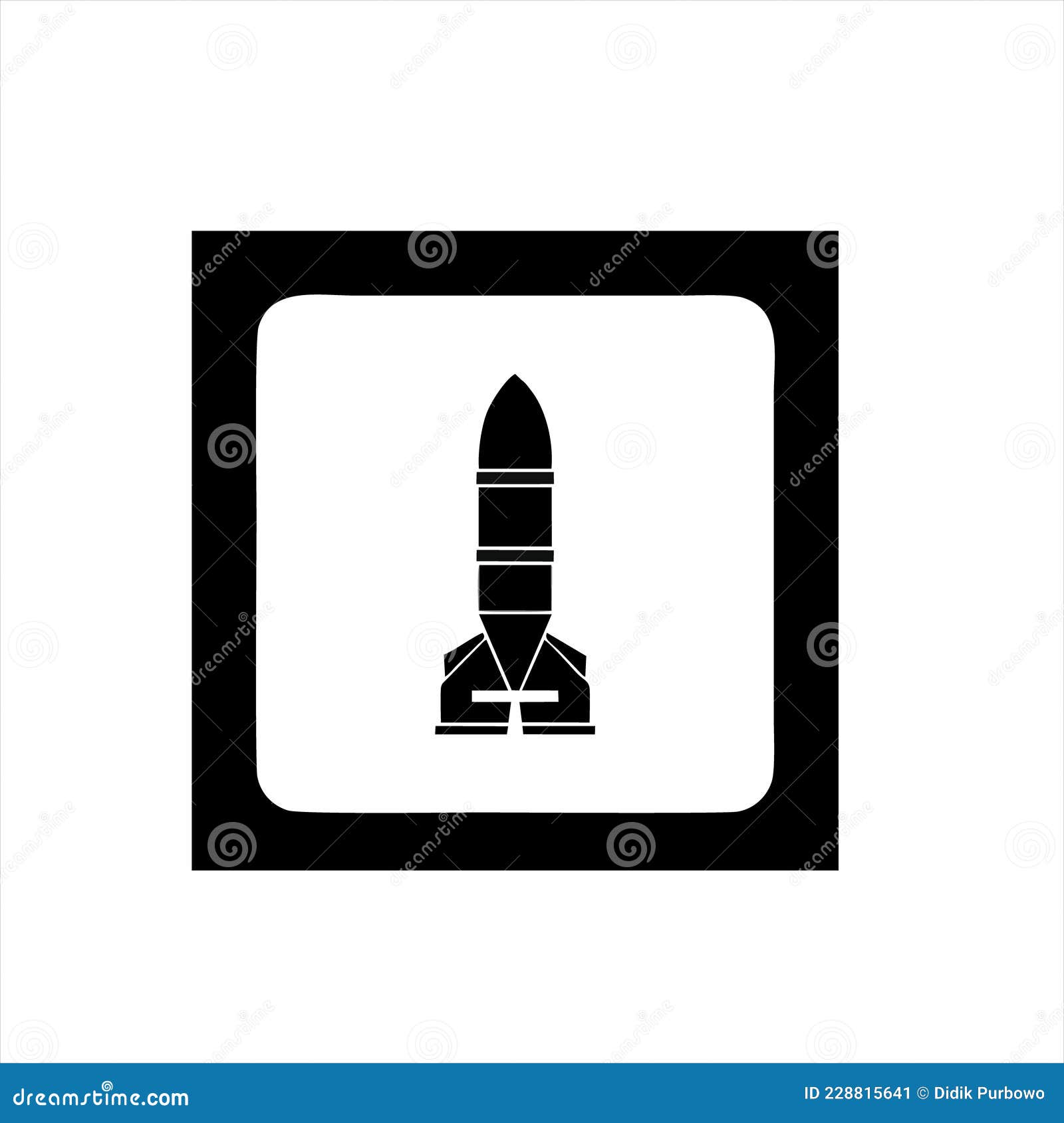 Nuclear Rocket Air Bomb, Atomic Bombshell. Flat Vector Icon ...