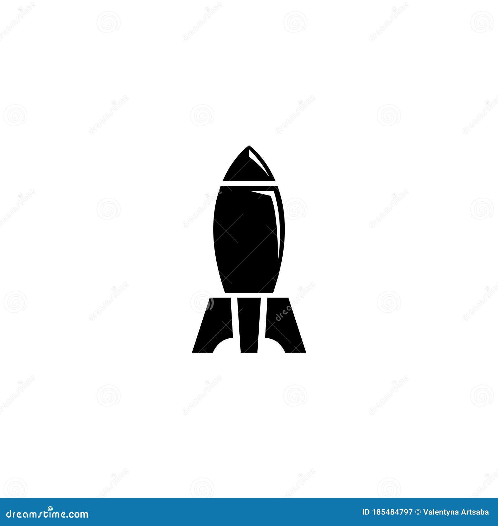 Nuclear Rocket Air Bomb, Atomic Bombshell. Flat Vector Icon ...