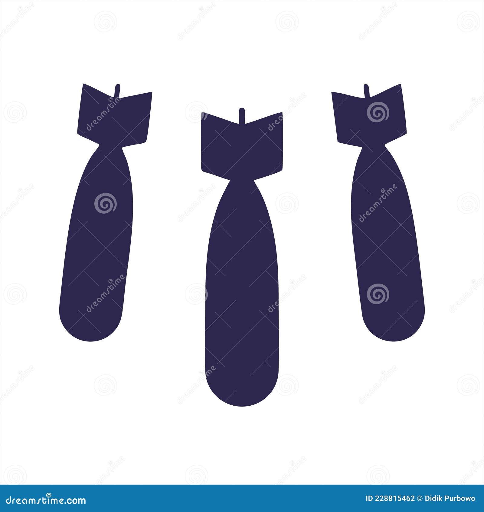 Nuclear Rocket Air Bomb, Atomic Bombshell. Flat Vector Icon ...