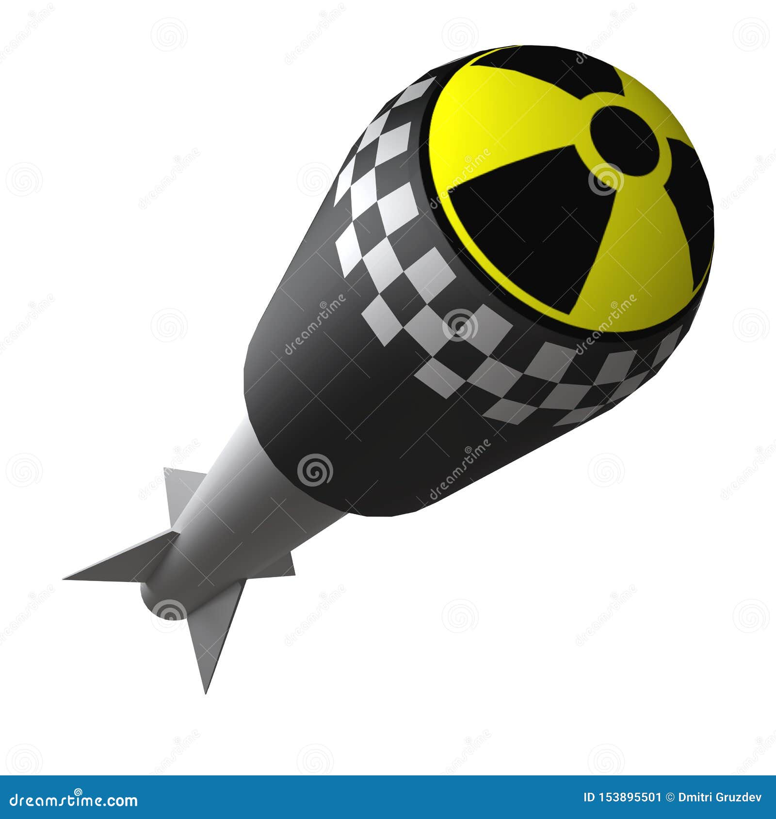 Nuclear Rocket Air Bomb, Atomic Bombshell. Flat Vector Icon ...