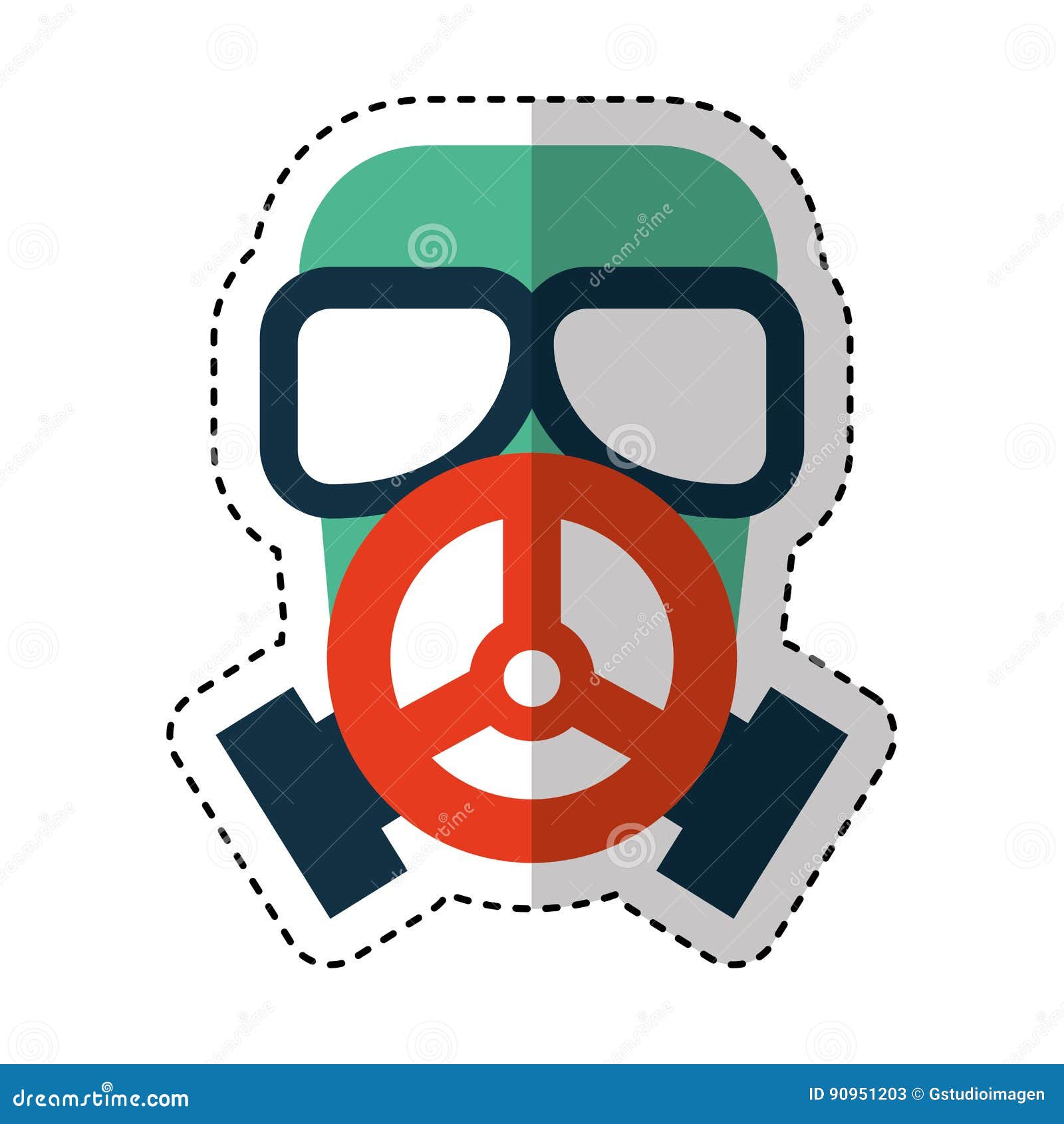 Nuclear safety mask icon stock vector. Illustration of protection ...