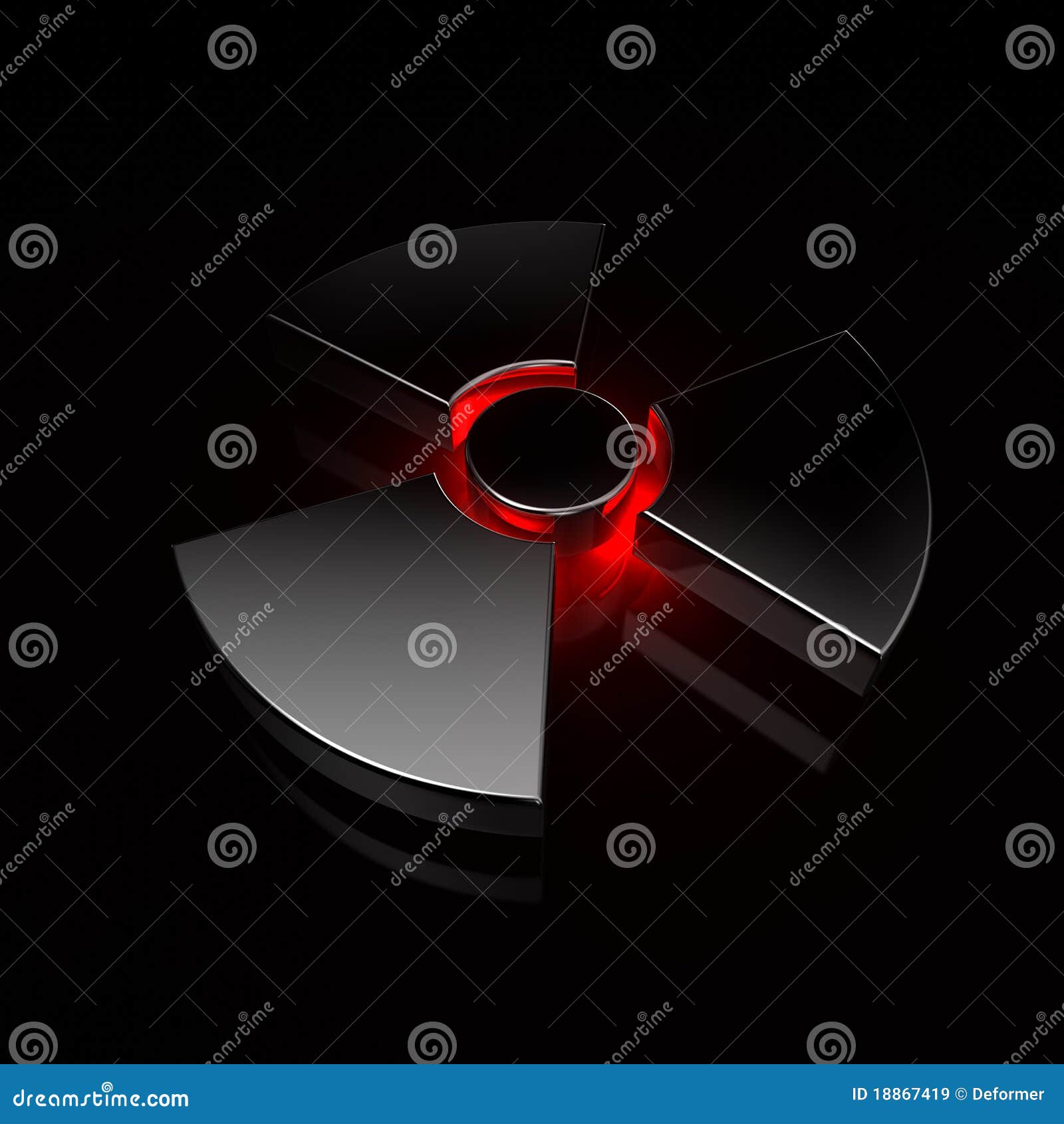 Nuclear Symbol - Red&black Stock Illustration - Illustration of core ...