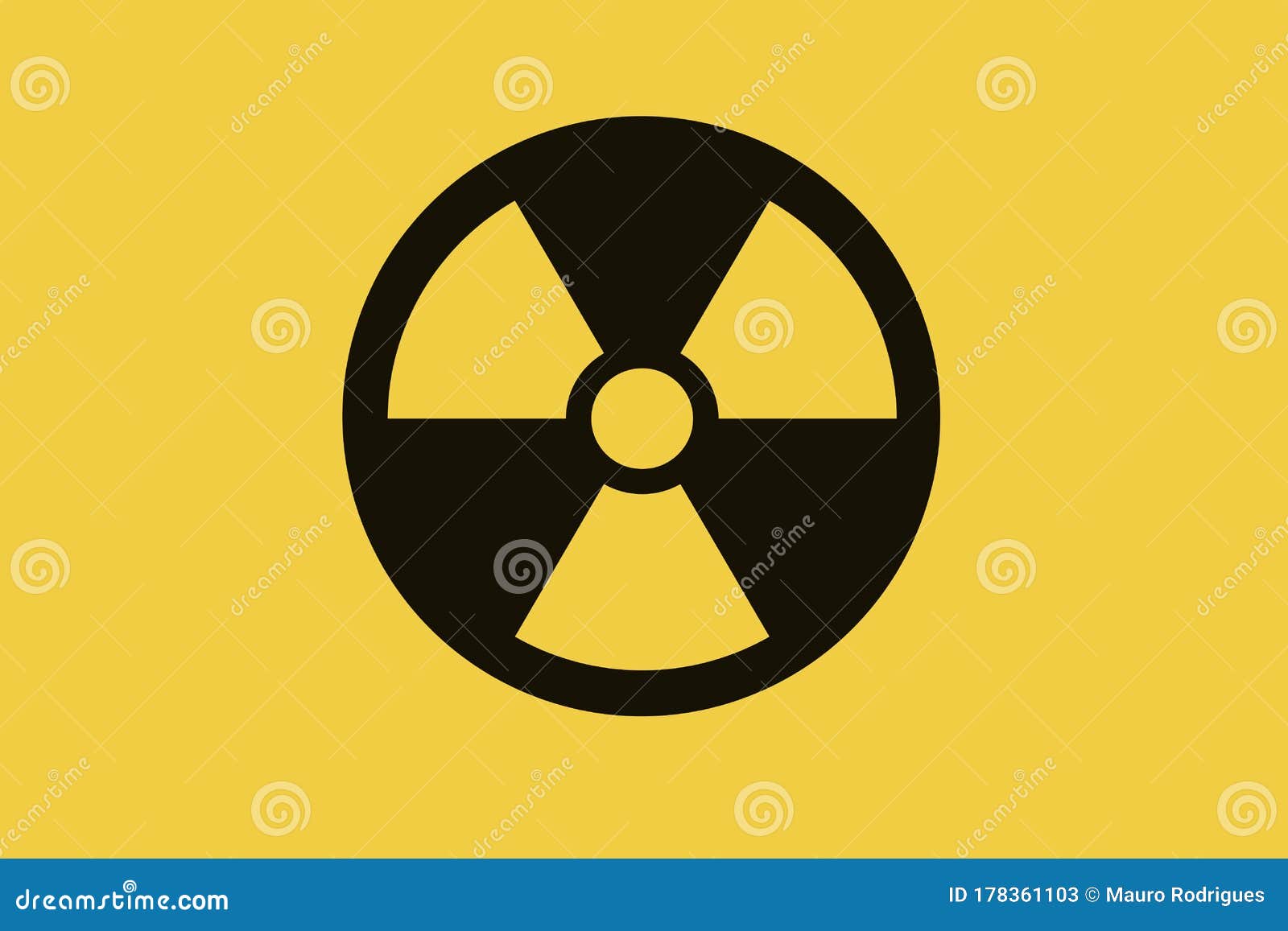 Nuclear symbol on yellow stock illustration. Illustration of background ...