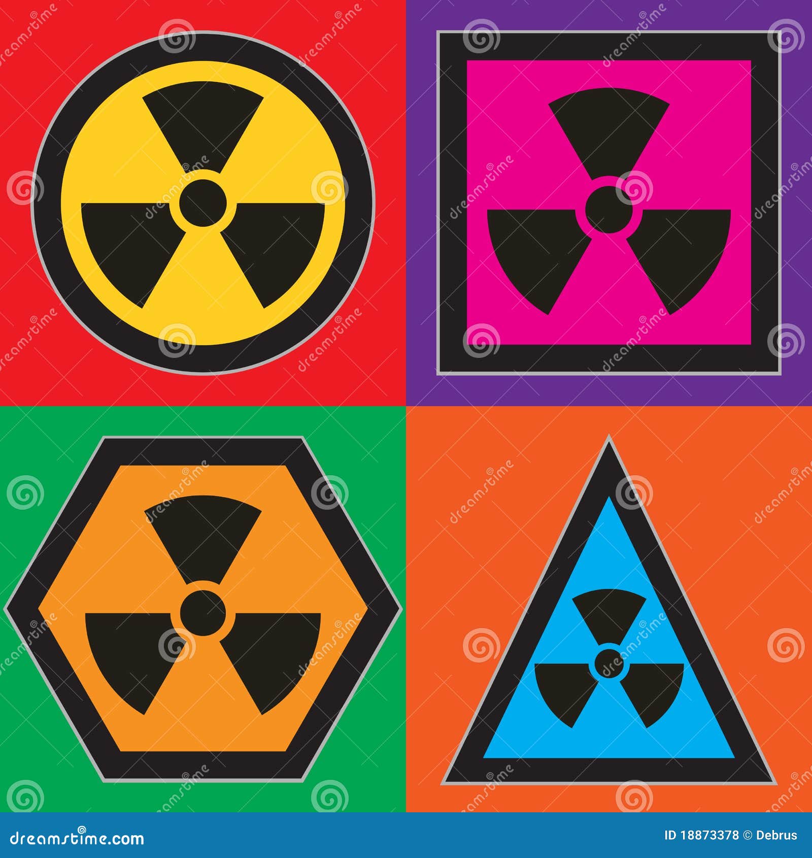 Nuclear symbols stock vector. Illustration of hexagon - 18873378