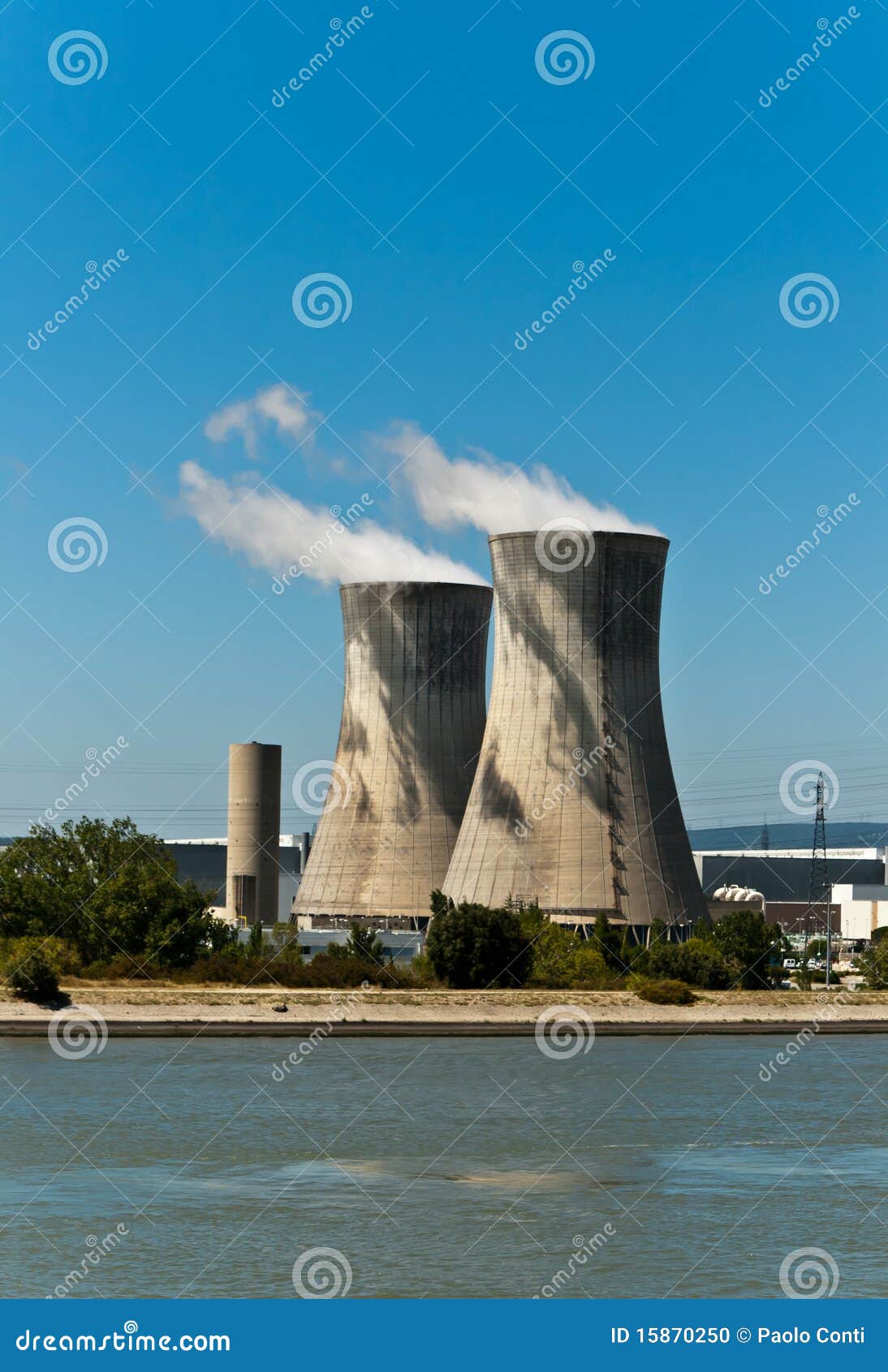 Nuclear Towers stock photo. Image of factory, tower, pollution - 15870250