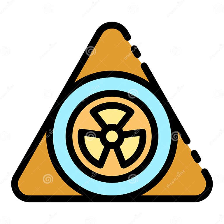 Nuclear Triangle Icon Color Outline Vector Stock Vector - Illustration ...