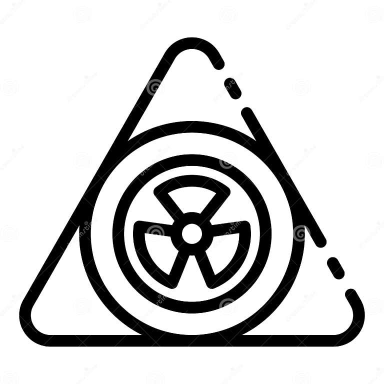 Nuclear Triangle Icon, Outline Style Stock Vector - Illustration of ...
