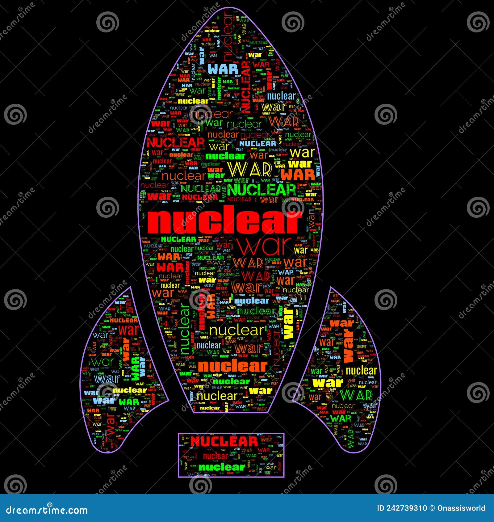 Nuclear War Black Text Abstract Background Illustration Stock ...