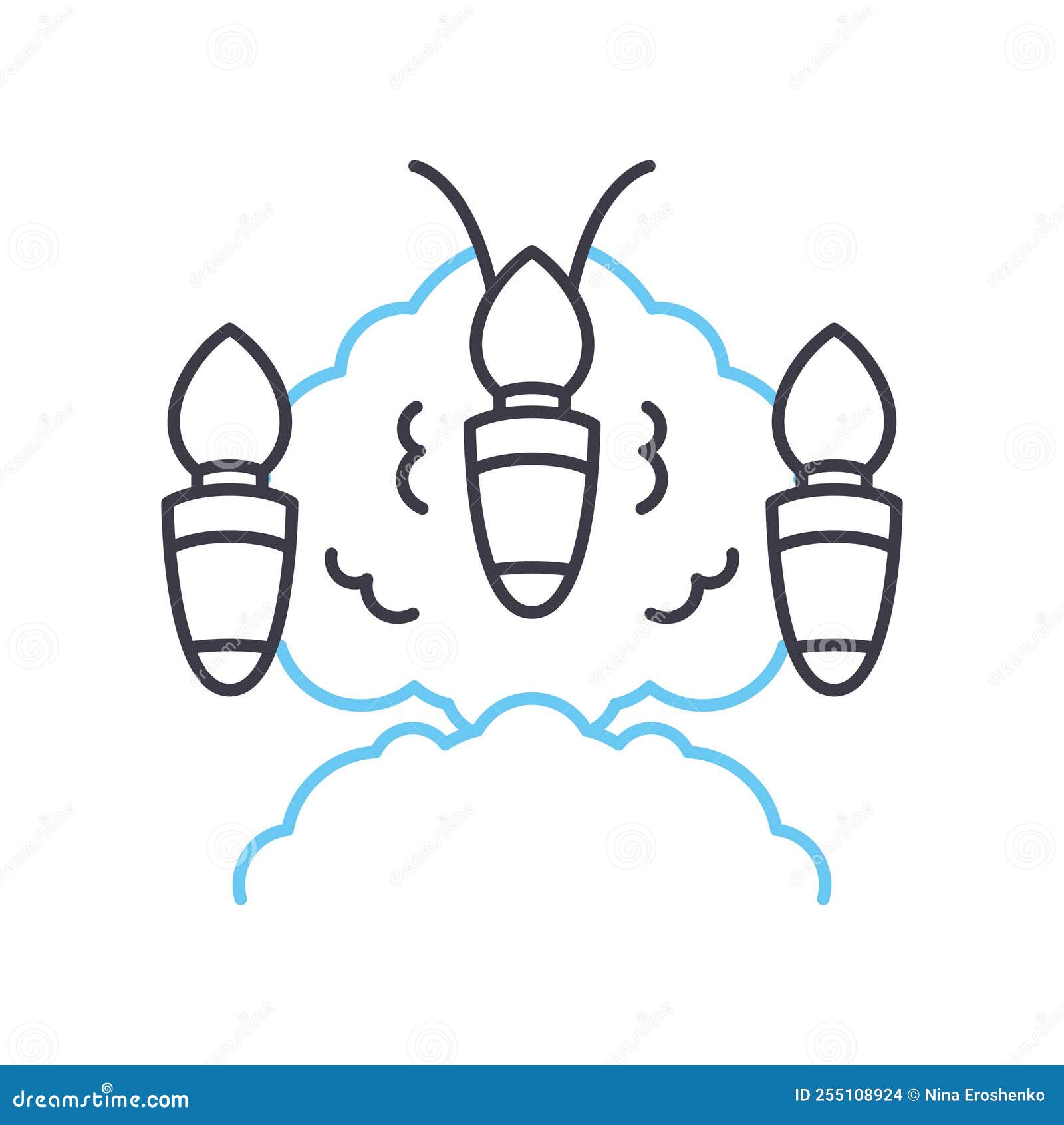 Nuclear War Line Icon, Outline Symbol, Vector Illustration, Concept ...