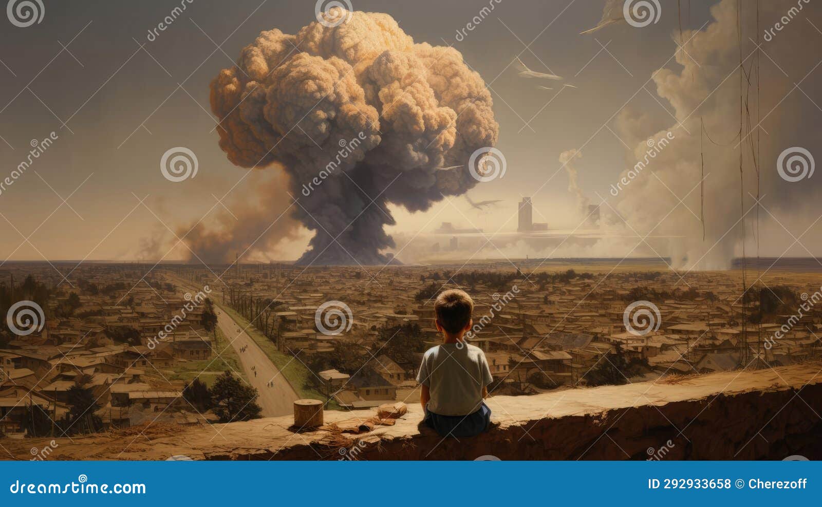 Nuclear War and People stock illustration. Illustration of radioactive ...