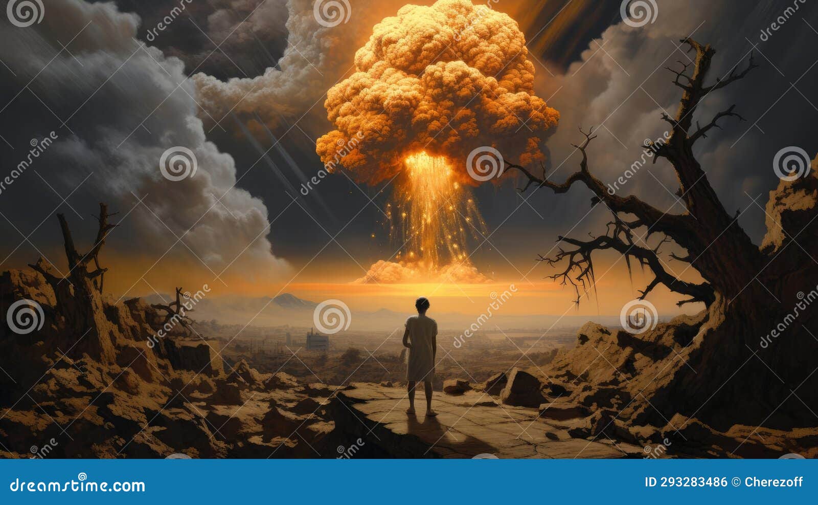 Nuclear War and People stock illustration. Illustration of safety ...