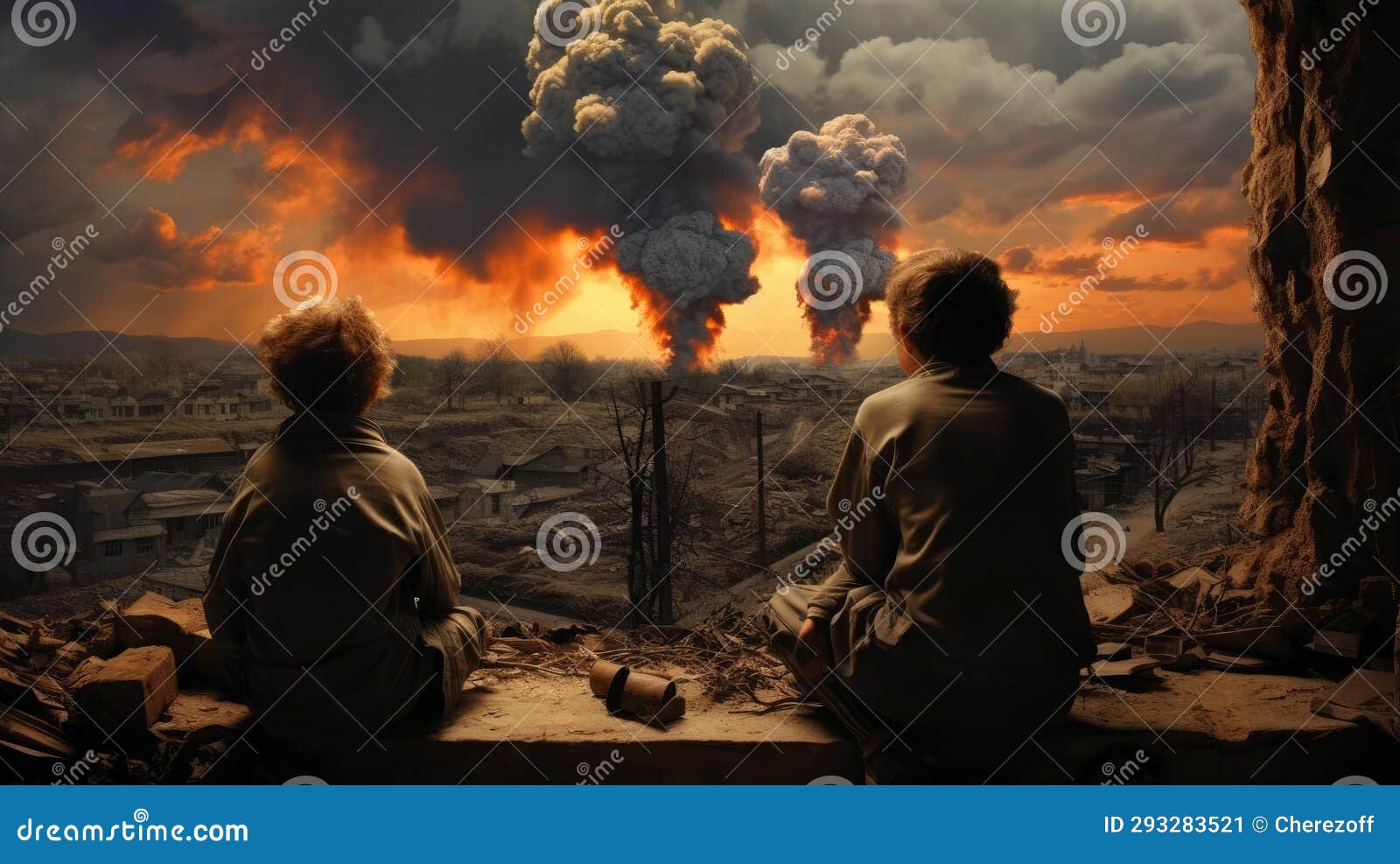 Nuclear War and People stock illustration. Illustration of hydrogen ...