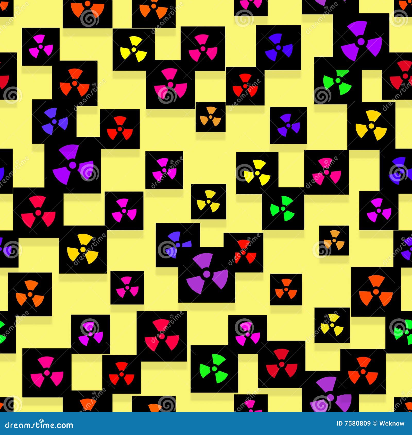 Nuclear warning stickers stock illustration. Illustration of color ...