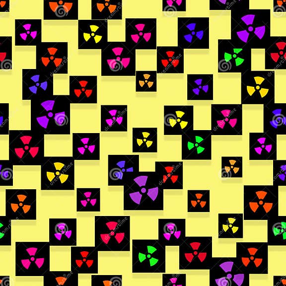 Nuclear warning stickers stock illustration. Illustration of color ...