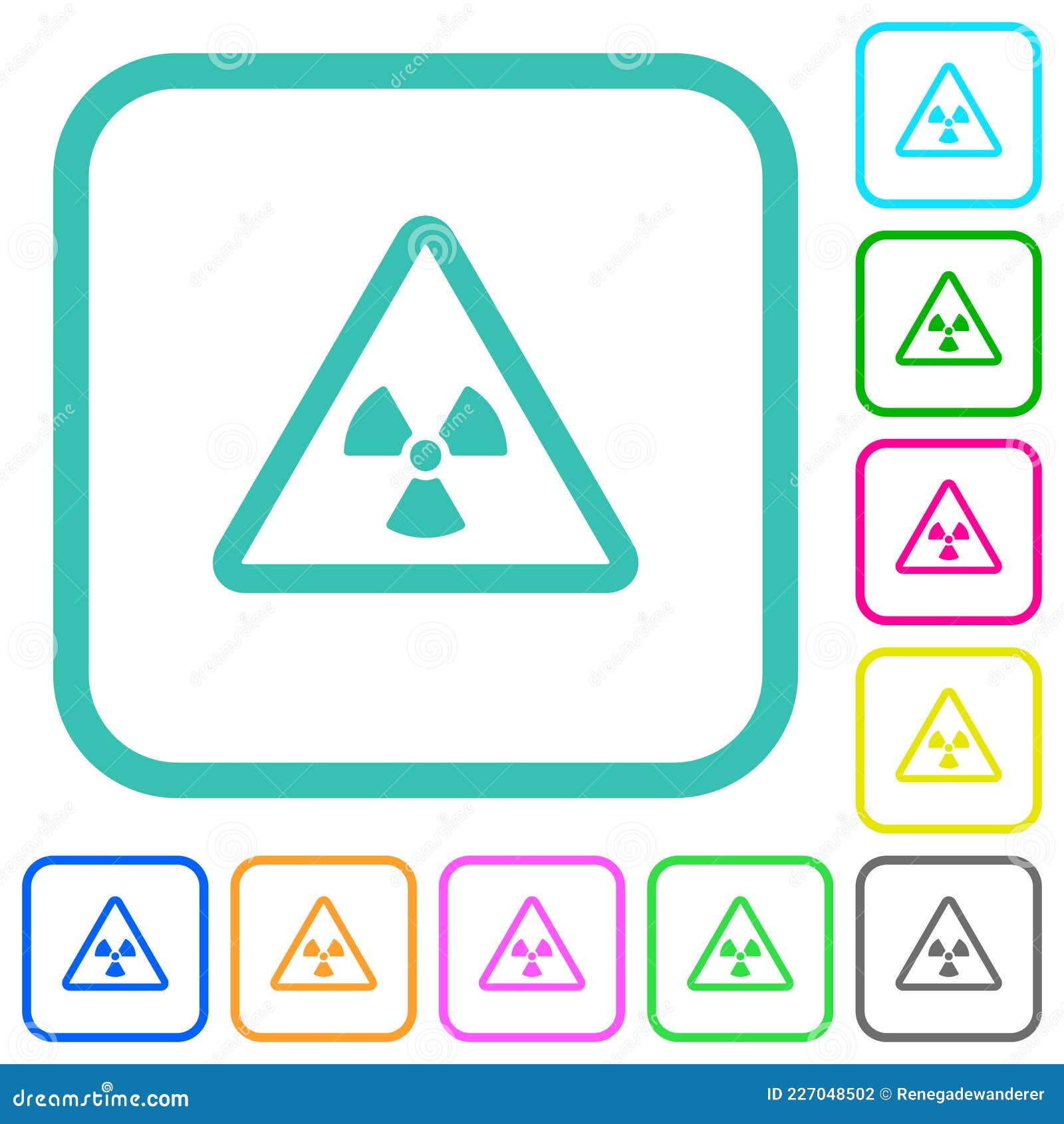 Nuclear Warning Vivid Colored Flat Icons Stock Vector - Illustration of ...