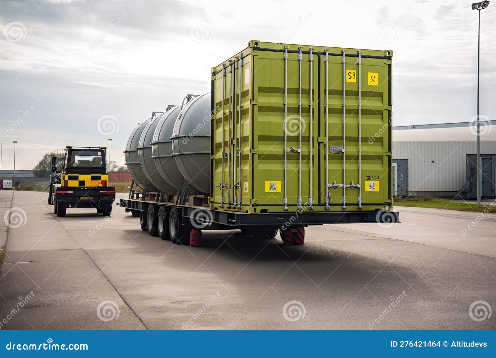 Nuclear Waste Being Transported in a Secure Container To Storage ...