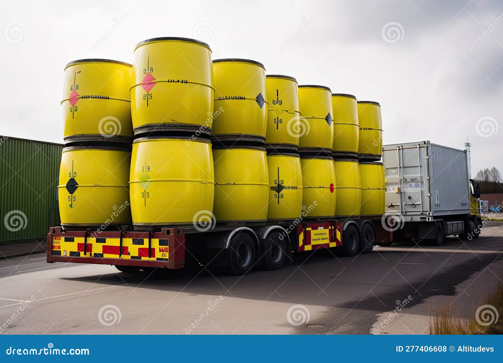 Nuclear Waste Being Transported and Stored in Secure Containers Stock ...