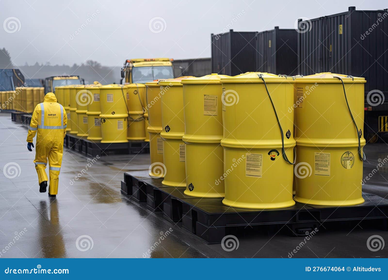 Nuclear Waste Being Transported in Sturdy, Waterproof Containers Stock ...