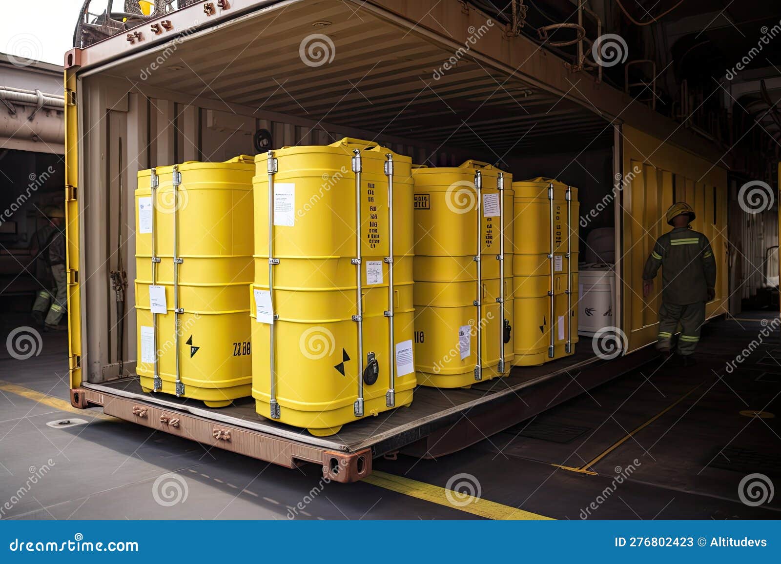 Nuclear Waste Being Transported in Sturdy, Waterproof Containers Stock ...