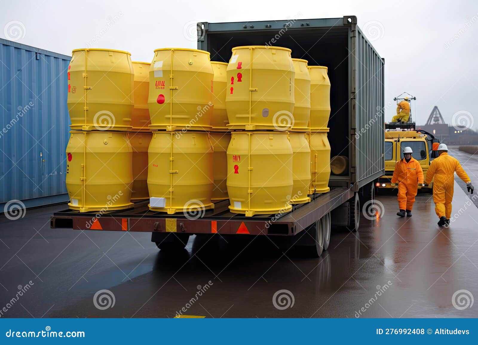 Nuclear Waste Being Transported in Sturdy, Waterproof Containers Stock ...