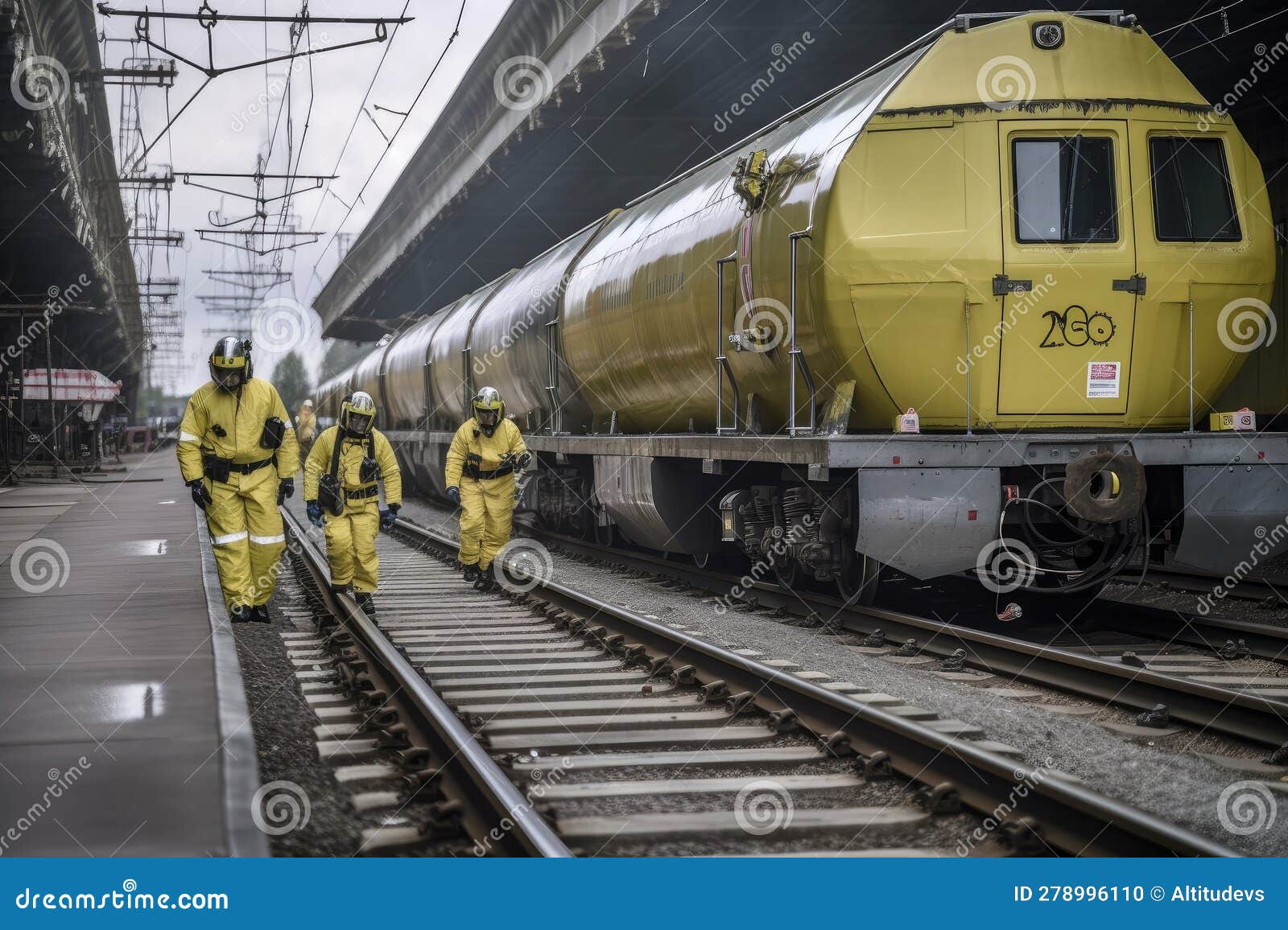 Nuclear Waste Being Transported on Train, with Security and Emergency ...