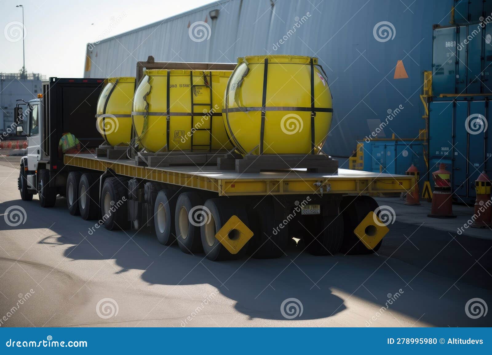 Nuclear Waste Being Transported by Truck in Secure Container Stock ...