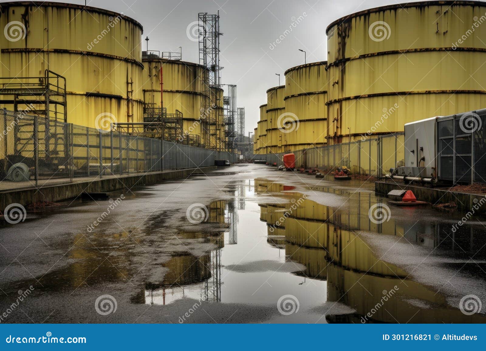 Nuclear Waste Storage Barrels Stacked in a Secure Area Stock Image ...