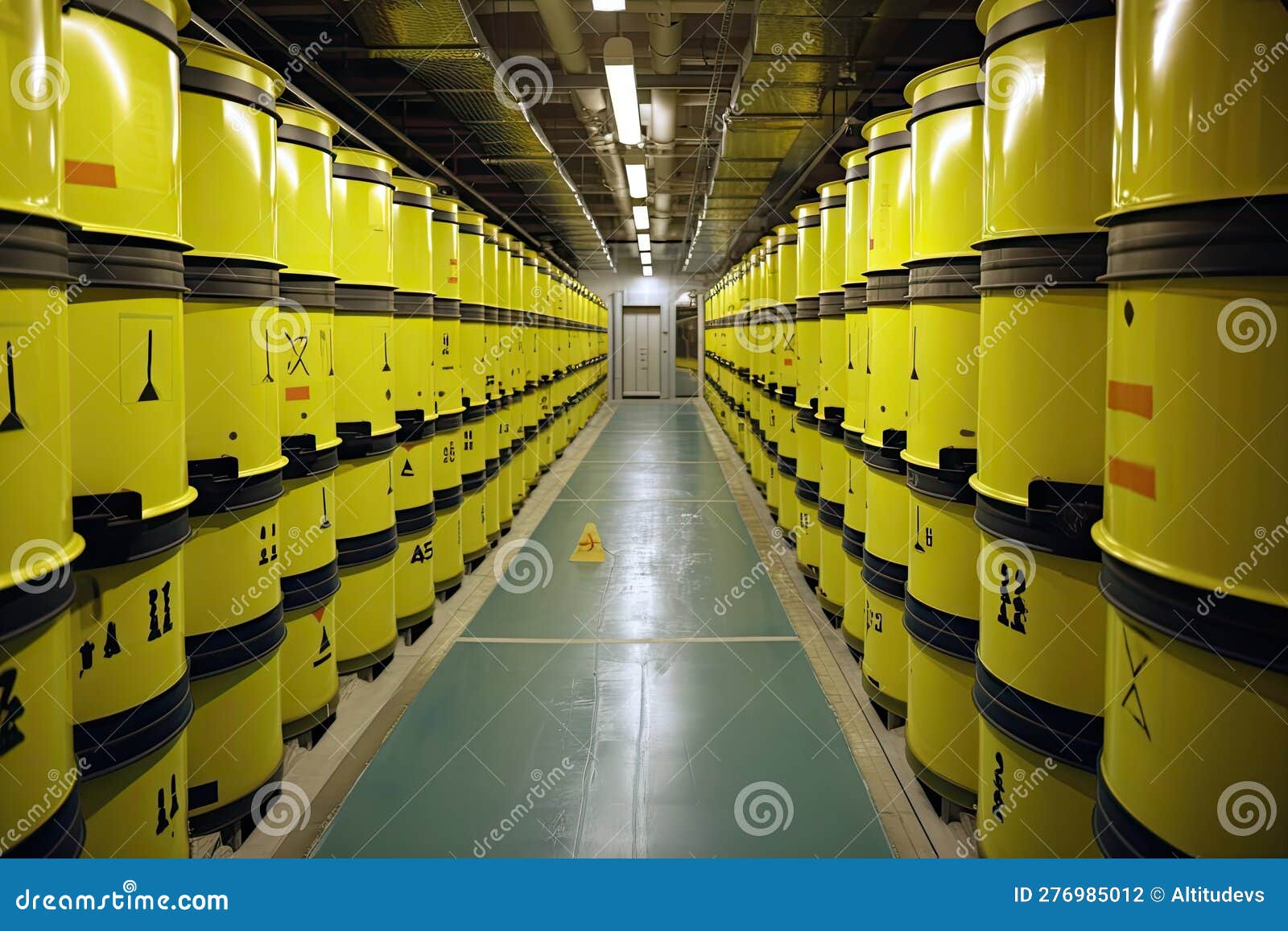 Nuclear Waste Storage Facility, with Bins of Highly Radioactive ...