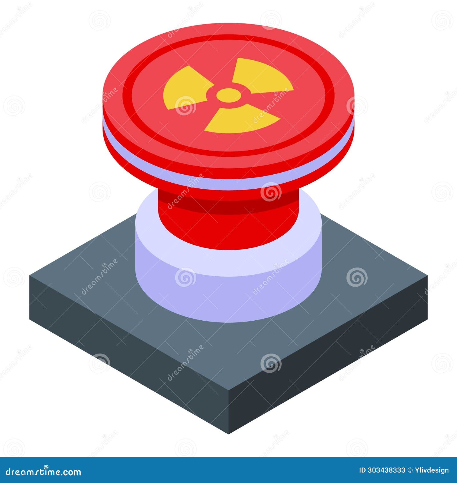 Nuclear Weapon Red Button Icon Isometric Vector. Power Missile Stock ...
