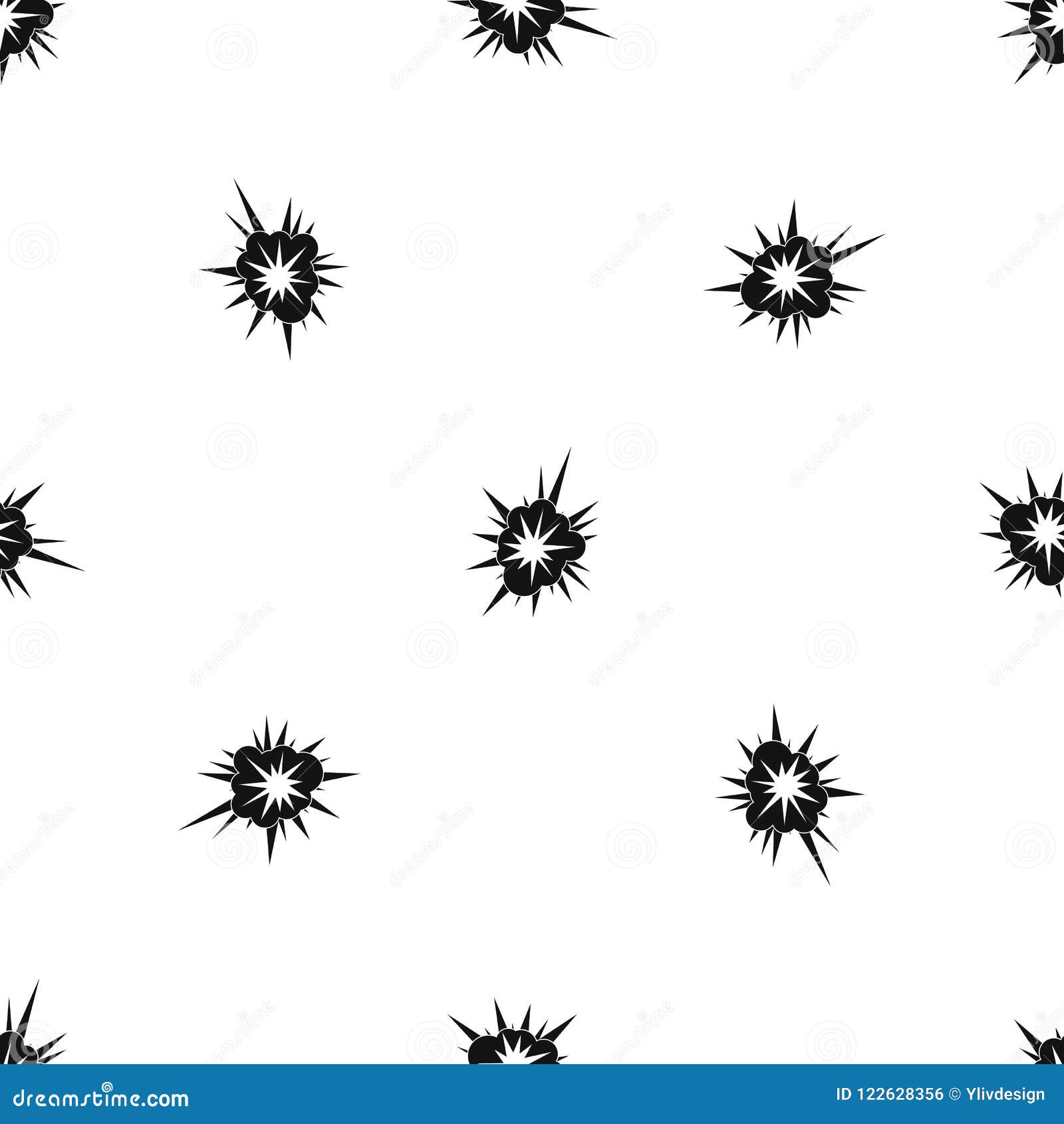 Nucleate Explosion Pattern Seamless Black Stock Vector - Illustration ...