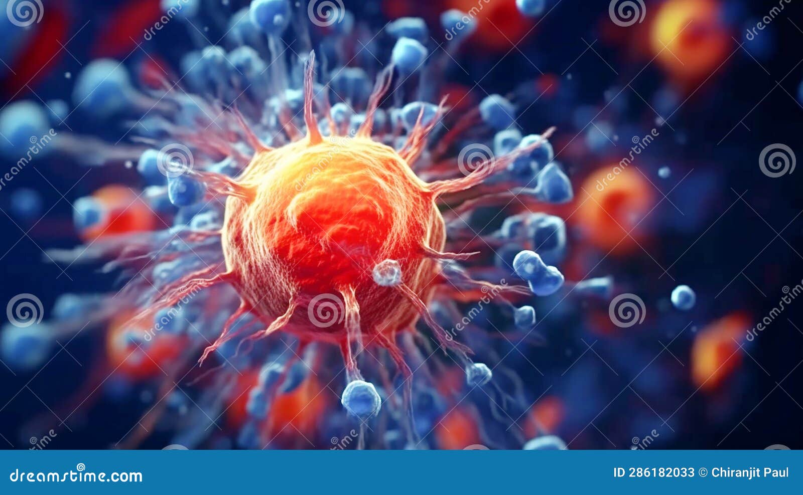 Nucleus Antibodies Cell, Cancer Cell Science Research Background Stock ...
