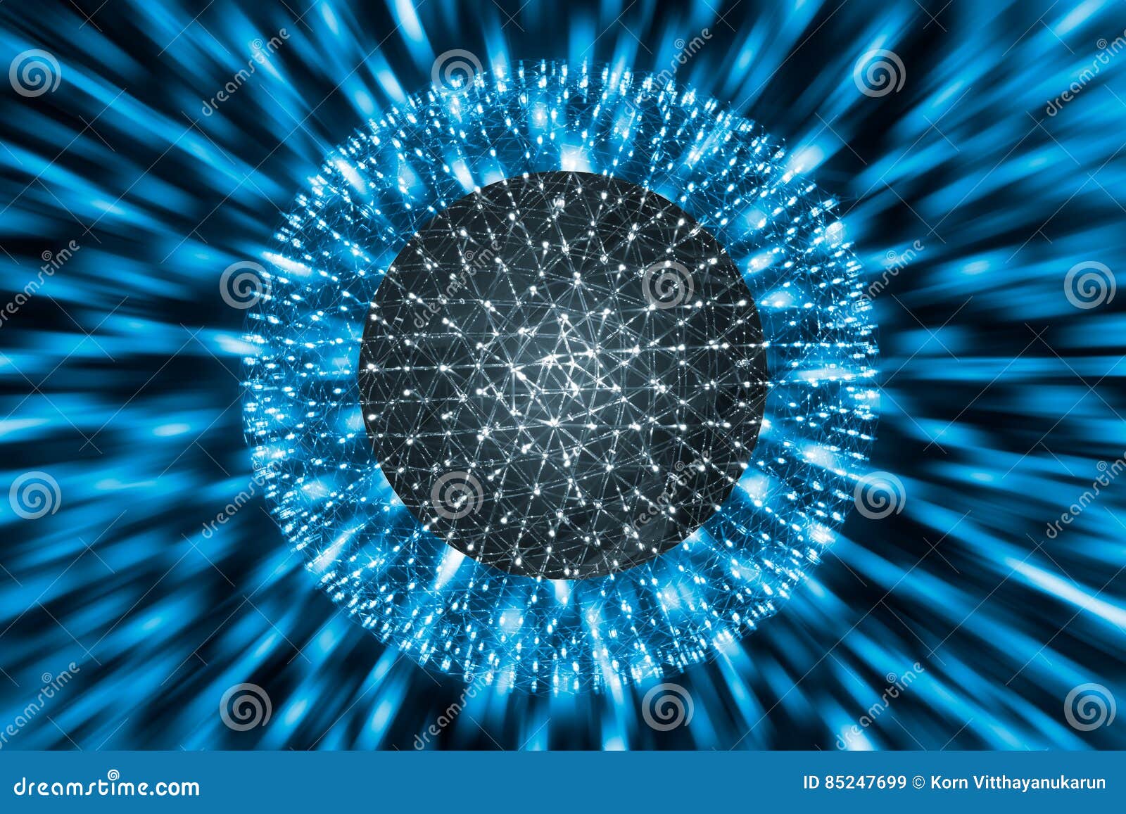 Nucleus of Atom Ball or Nuclear Explode Ray Radiation. Stock ...