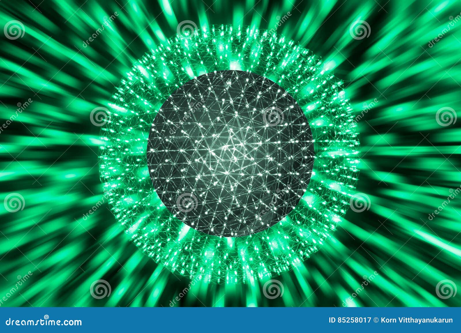 Nucleus of Atom Ball or Nuclear Explode Ray Radiation. Stock ...