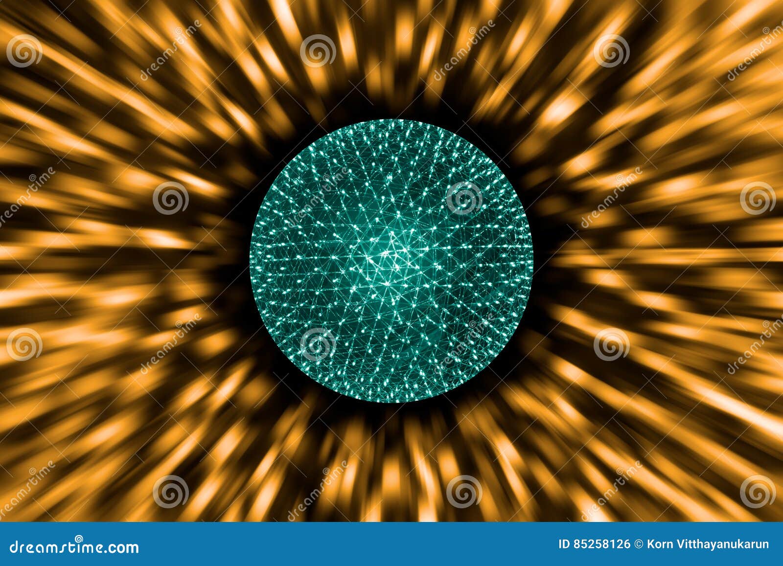 Nucleus of Atom Ball or Nuclear Explode Ray Radiation. Stock ...