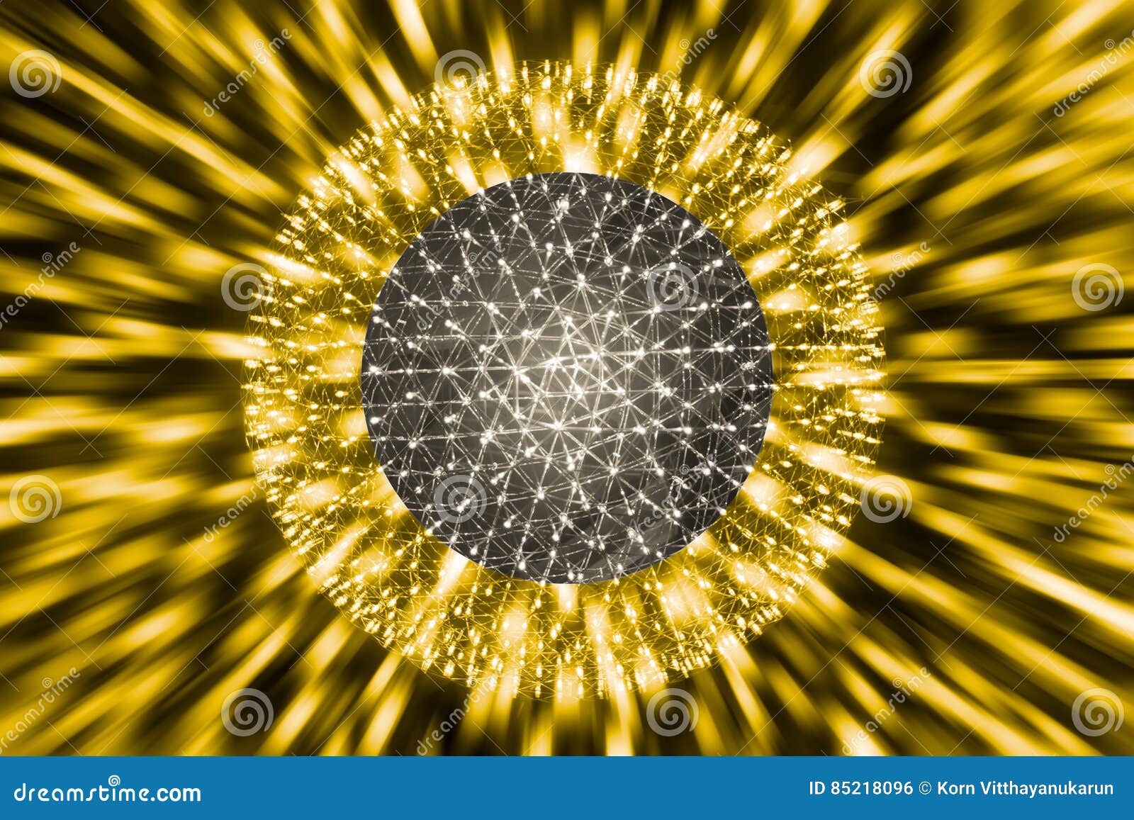 Nucleus of Atom Ball or Nuclear Explode Ray Radiation Light Science ...
