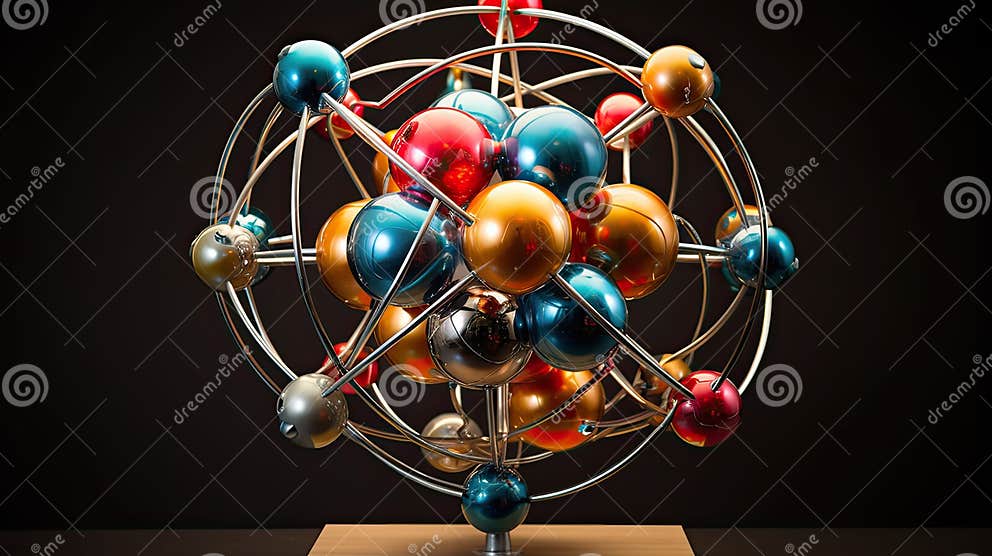 Nucleus atom model stock illustration. Illustration of rutherford ...