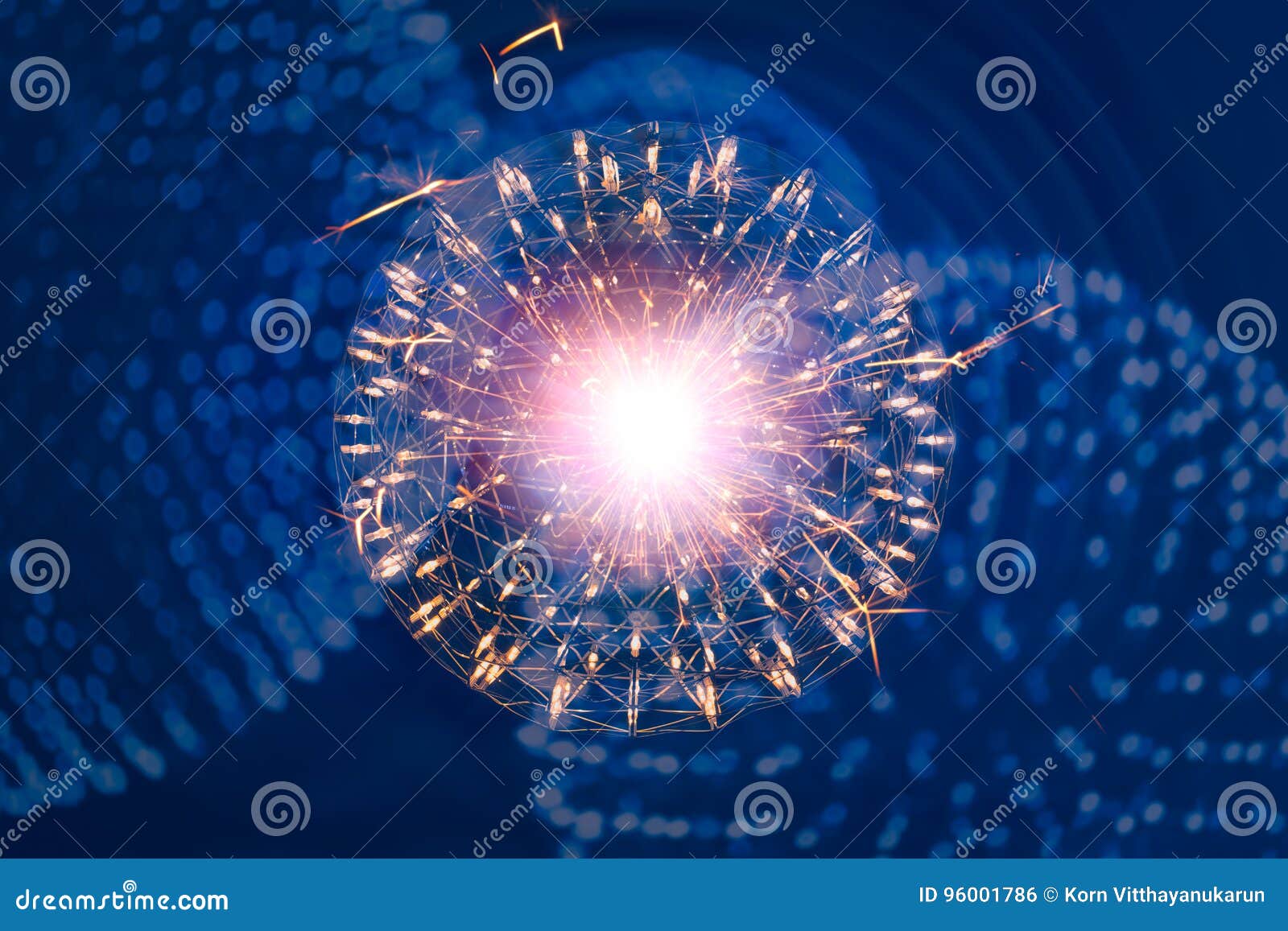 Nucleus Of Atom Nuclear Explode Atomic Bomb Nano Science Stock ...