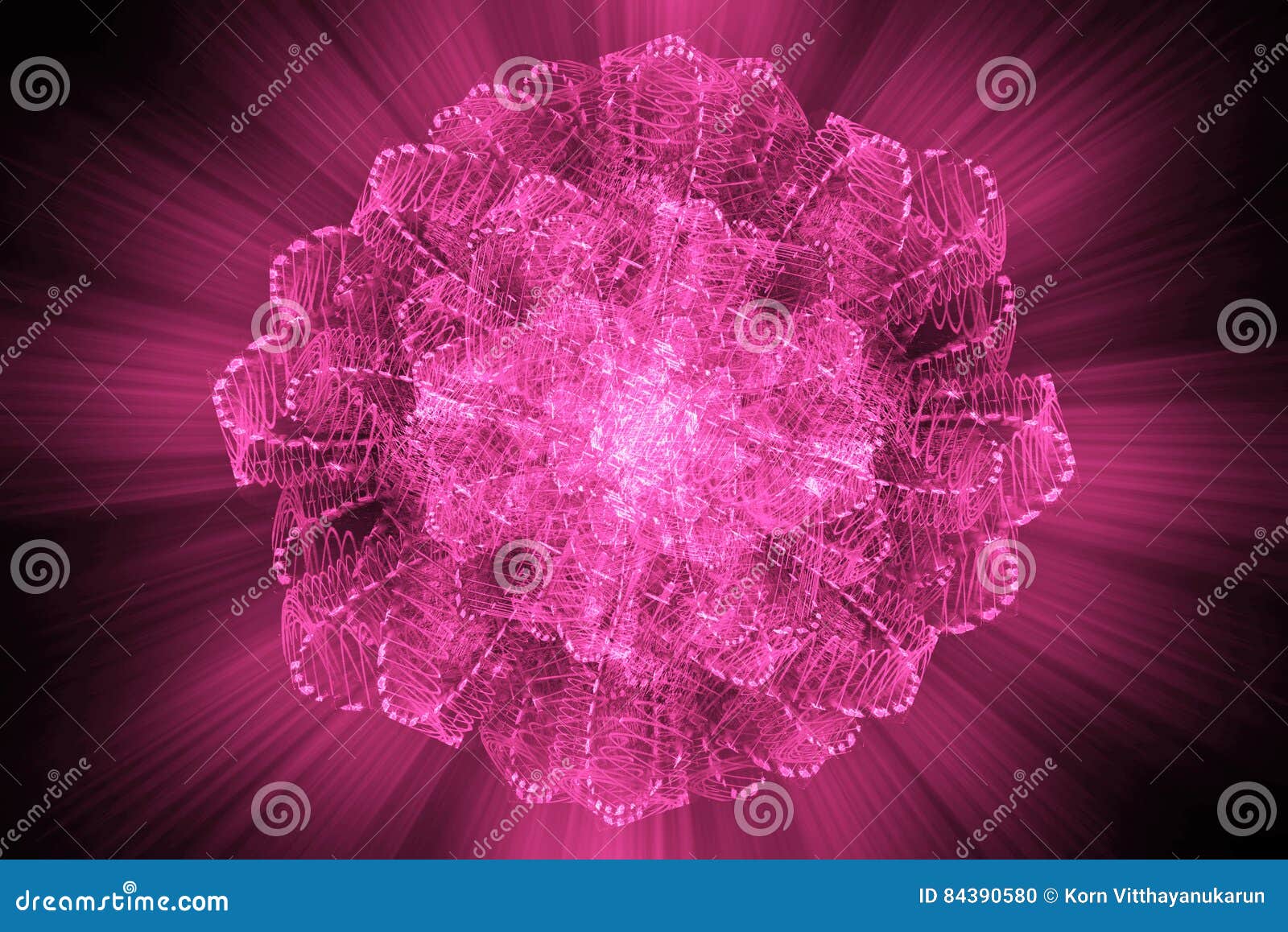 Nucleus of Atom Nuclear Explode Ray Radiation Light Science Stock ...