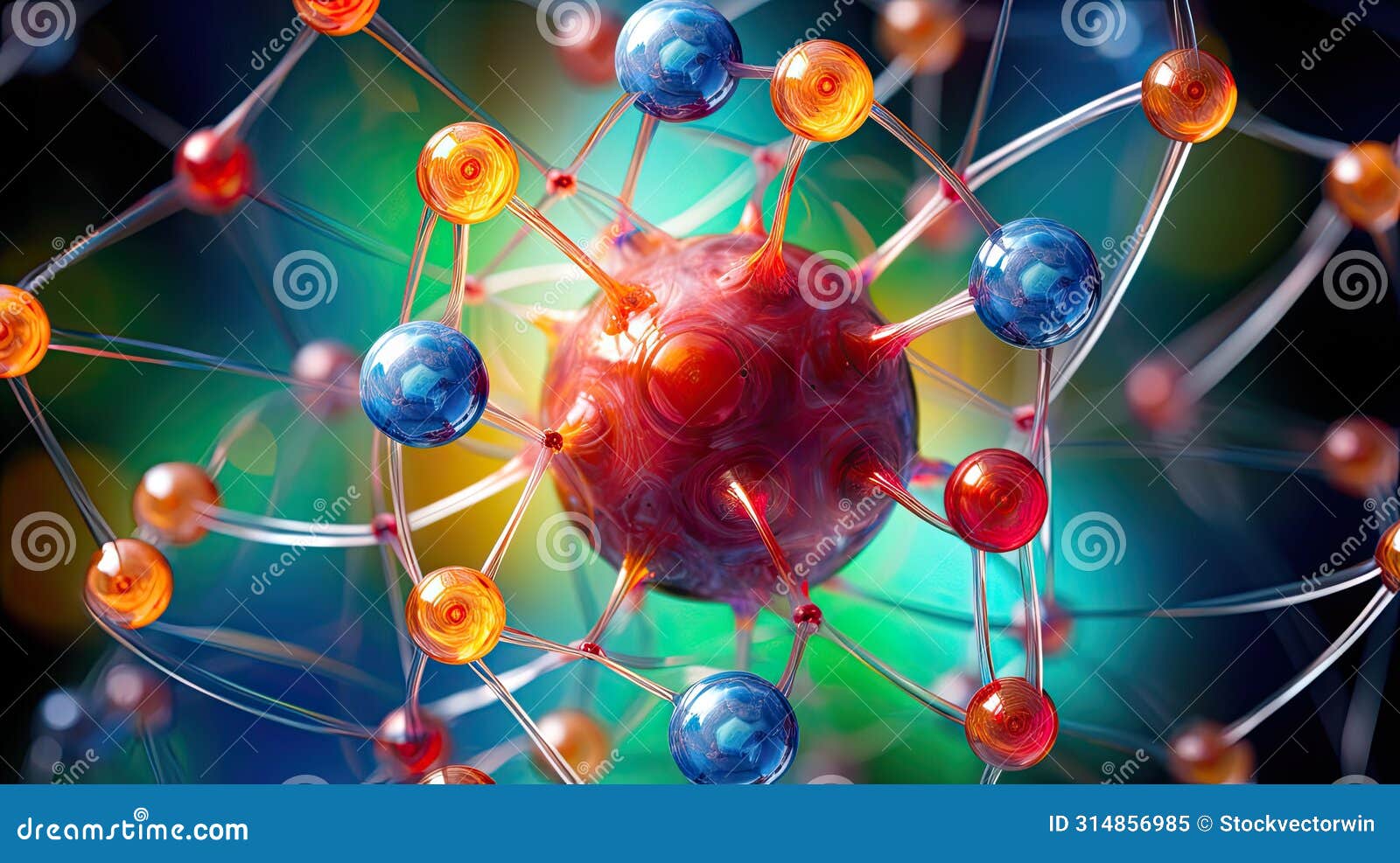 Nucleus atom structure stock illustration. Illustration of energy ...