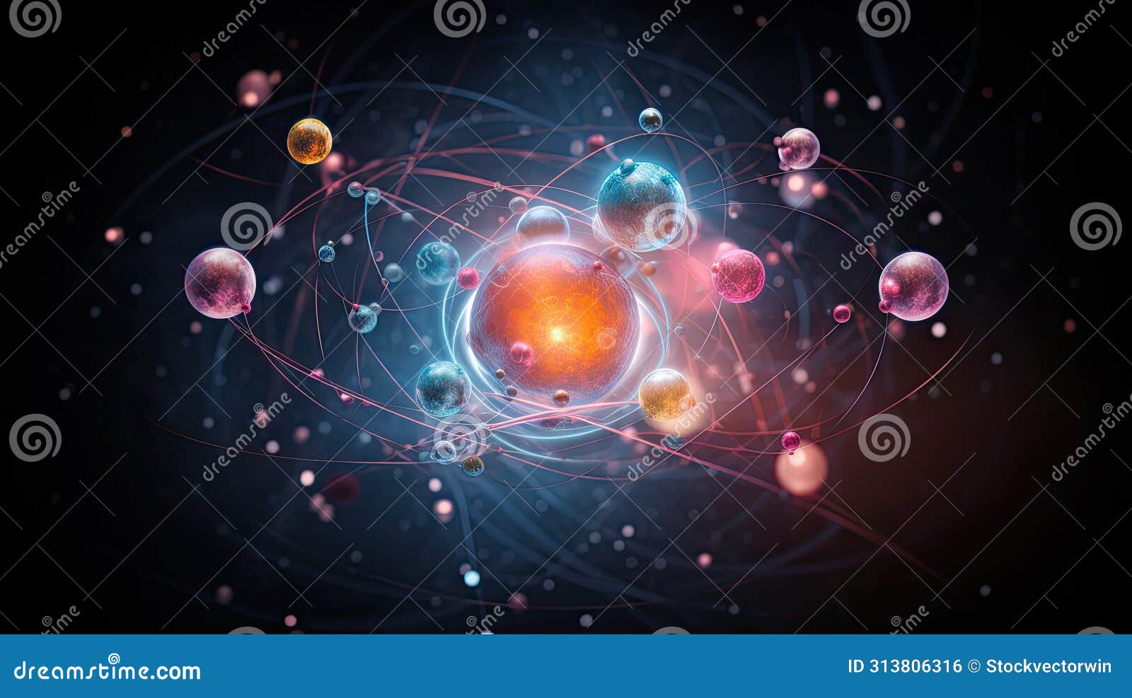 Nucleus atom types stock illustration. Illustration of neutron - 313806316