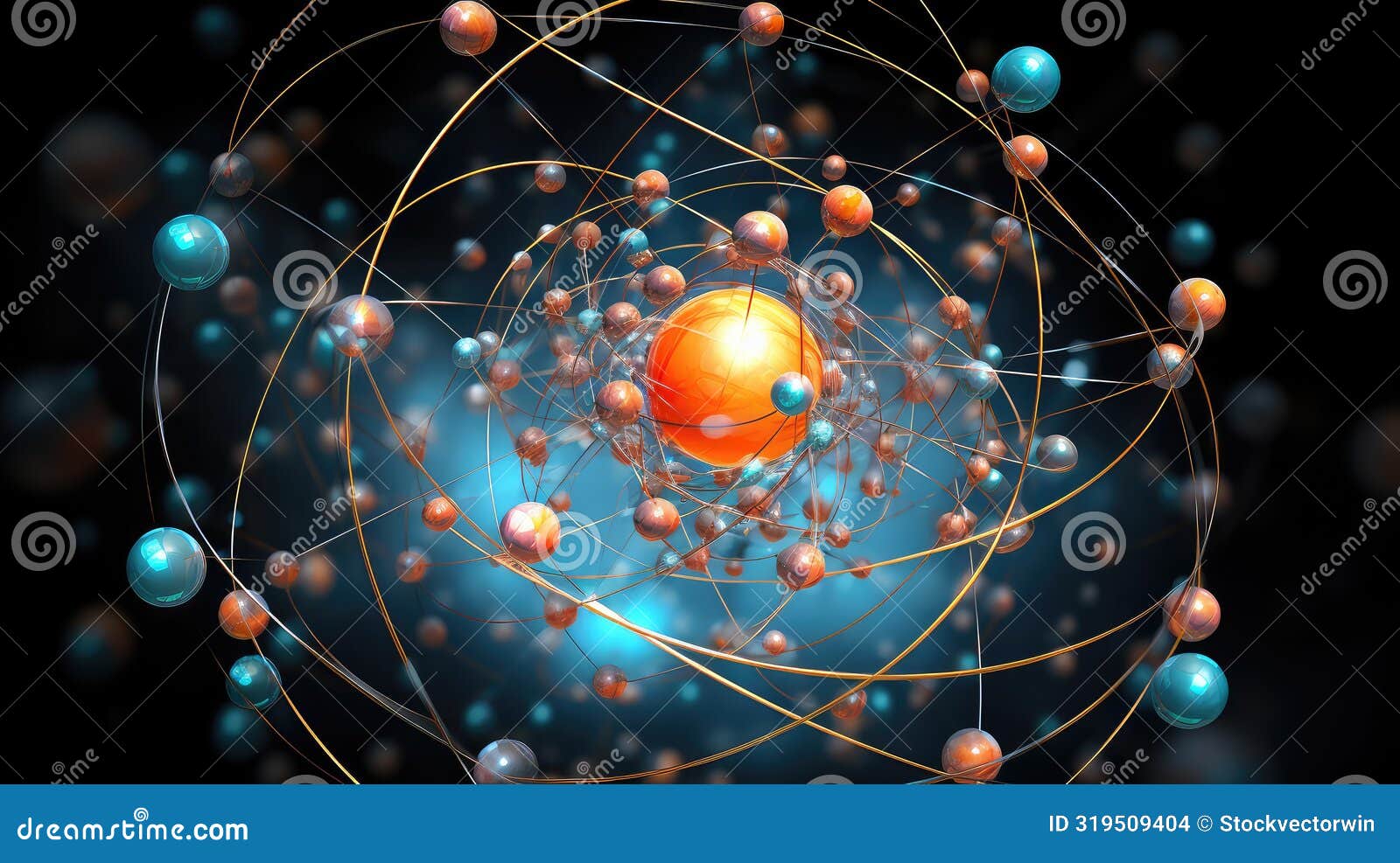 Nucleus atomic model stock photo. Image of classic, cloud - 319509404