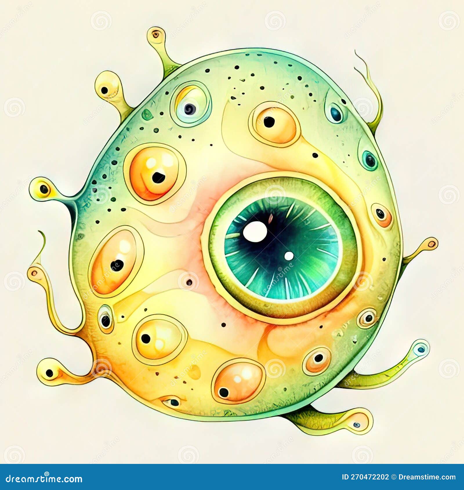 Nucleus, Control Center of Cell. Cute Children Creature, AI Generation ...