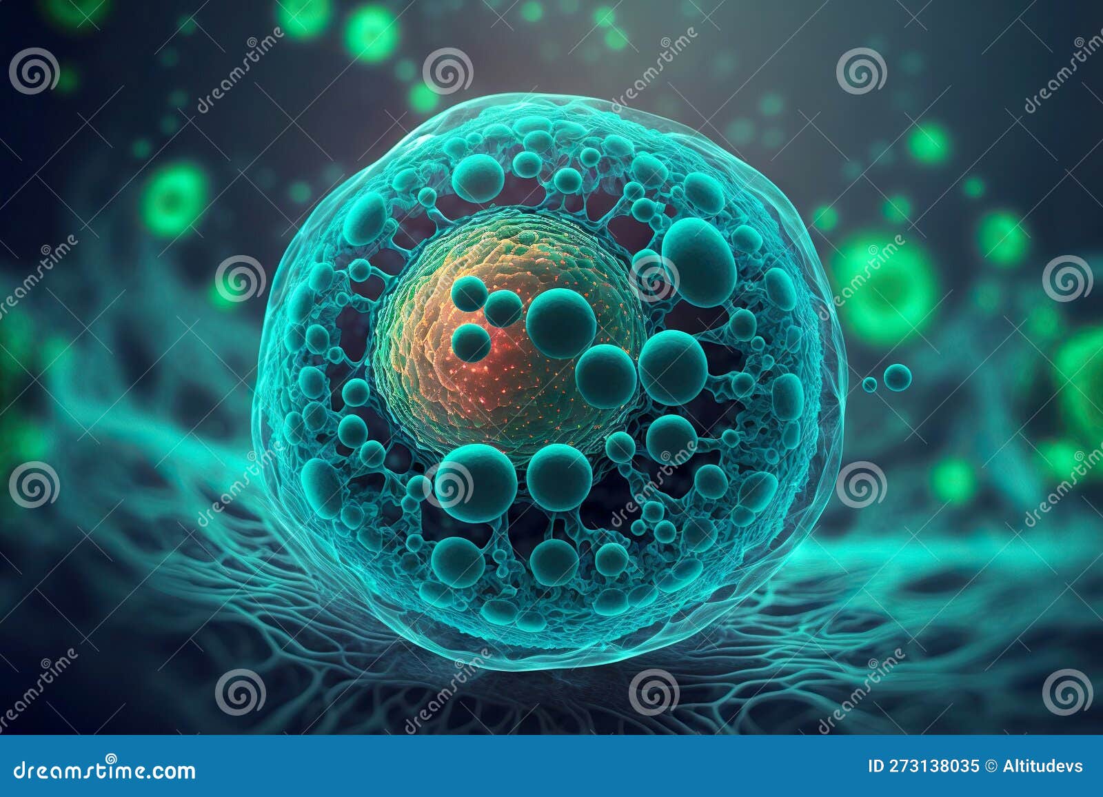 Nucleus and Membranes in Ovum in Process of Cell Division Stock ...