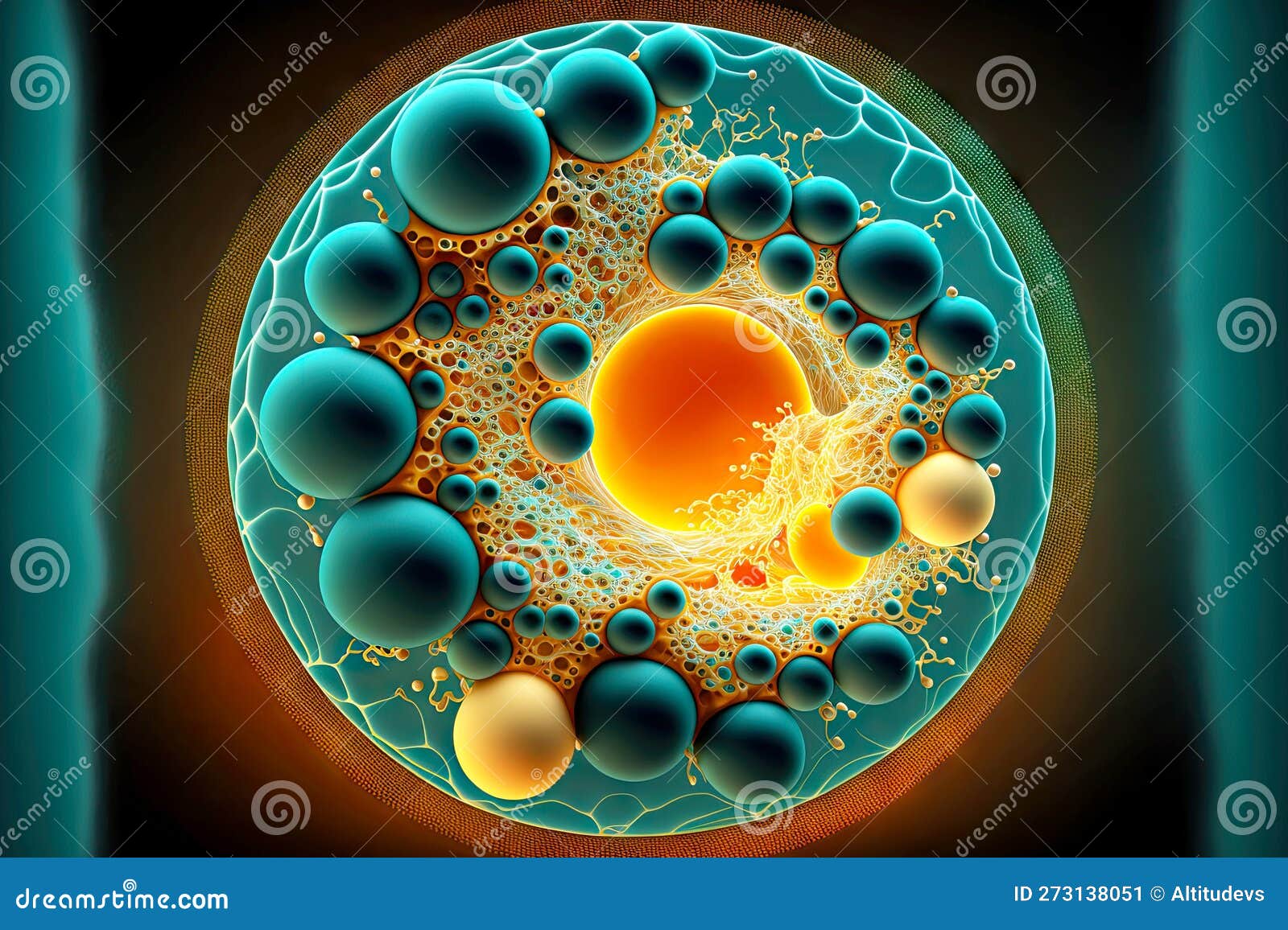 Nucleus and Membranes in Ovum in Process of Cell Division Stock ...
