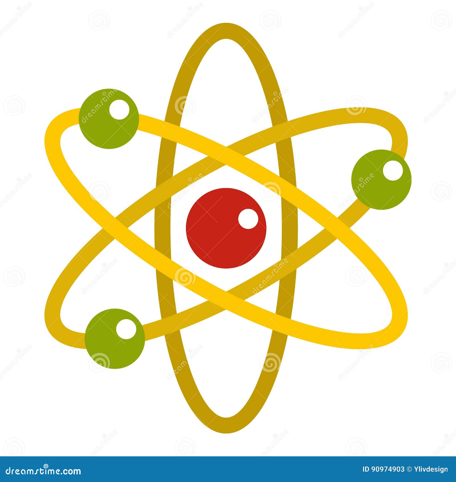 Nucleus and Orbiting Electrons Icon Isolated Stock Vector ...