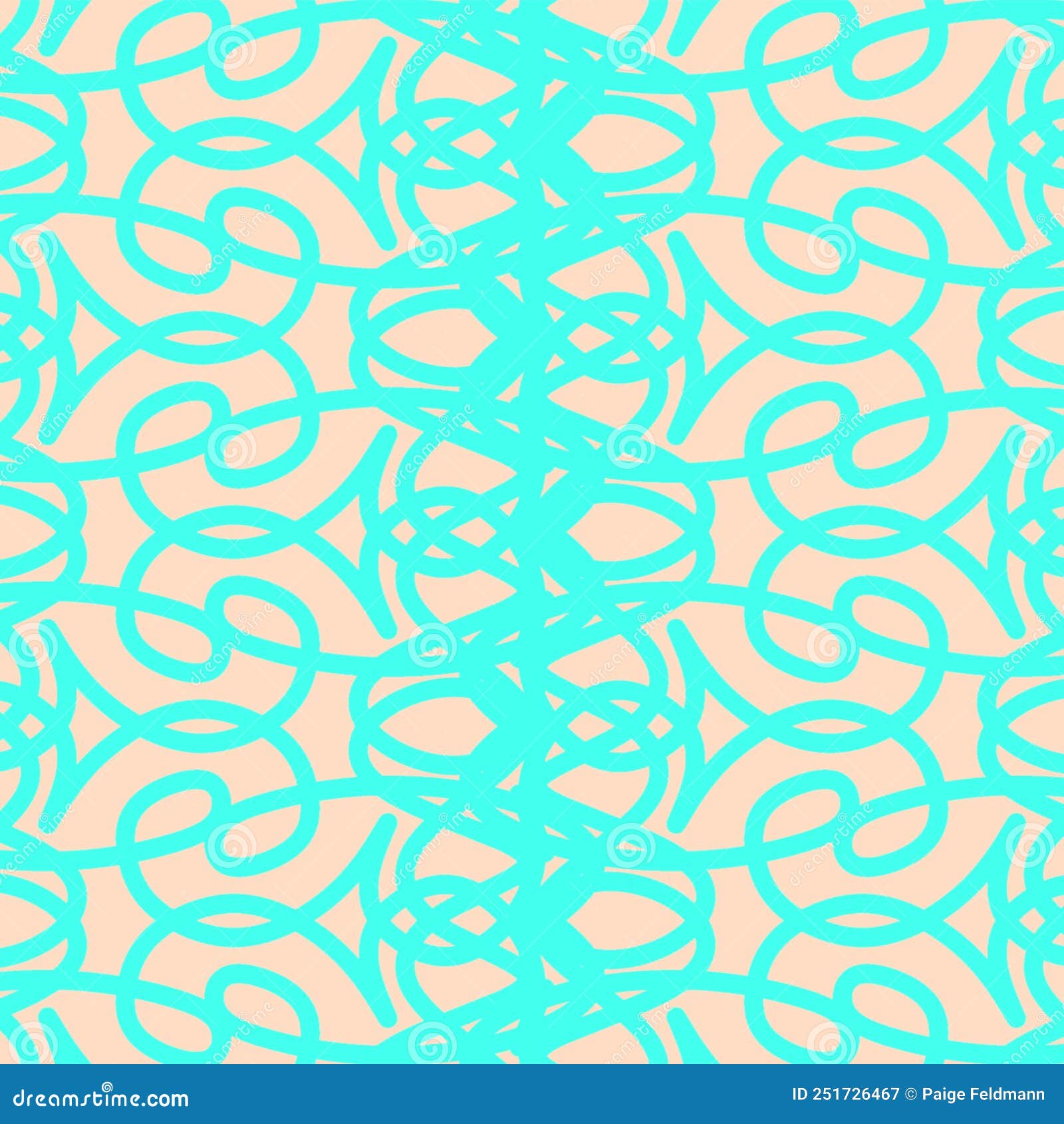 Nude and Aqua Blue Abstract Repeating Pattern Wallpaper Stock ...