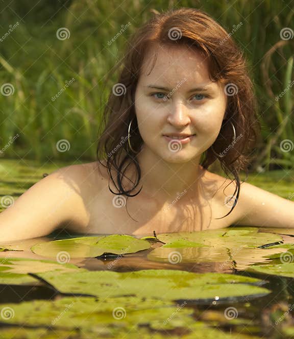 Nude Girl Swimming At Lake Stock Image Image Of Sensual 16130425