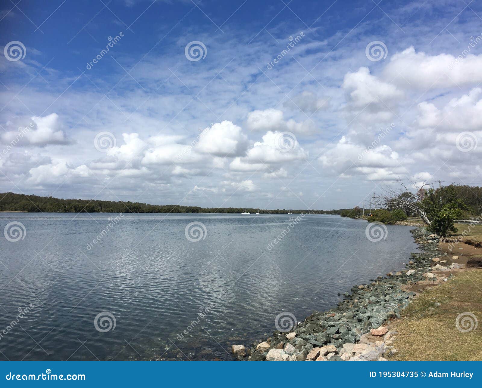 Nudgee Creek stock image. Image of shoreline, background - 195304735